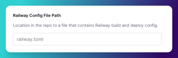 Using Config as Code | Railway Docs