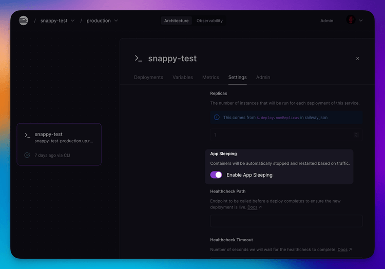 Optimize Usage | Railway Docs
