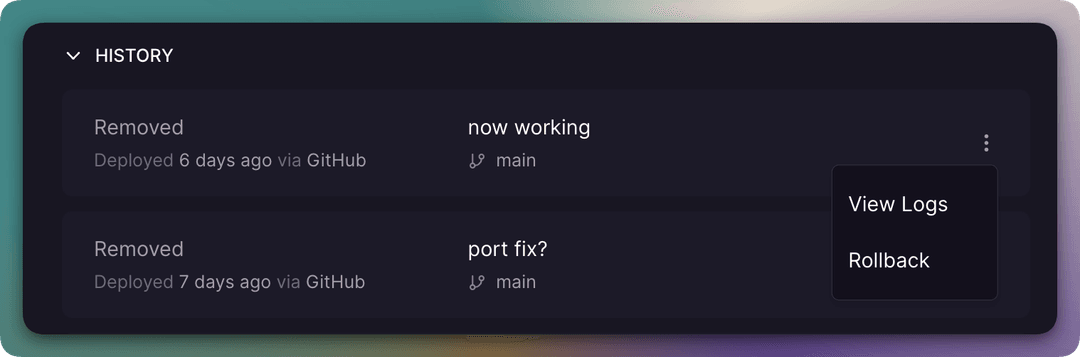 Deployment Actions | Railway Docs