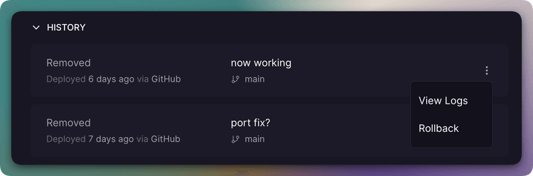 Deployment Actions | Railway Docs