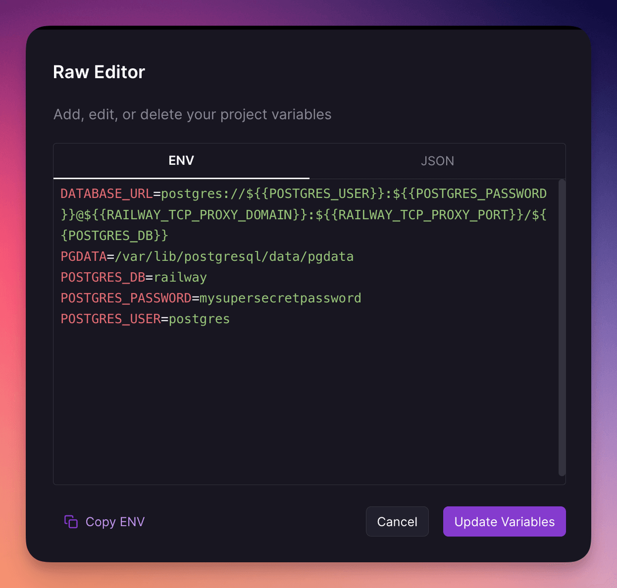 Build a Database Service | Railway Docs