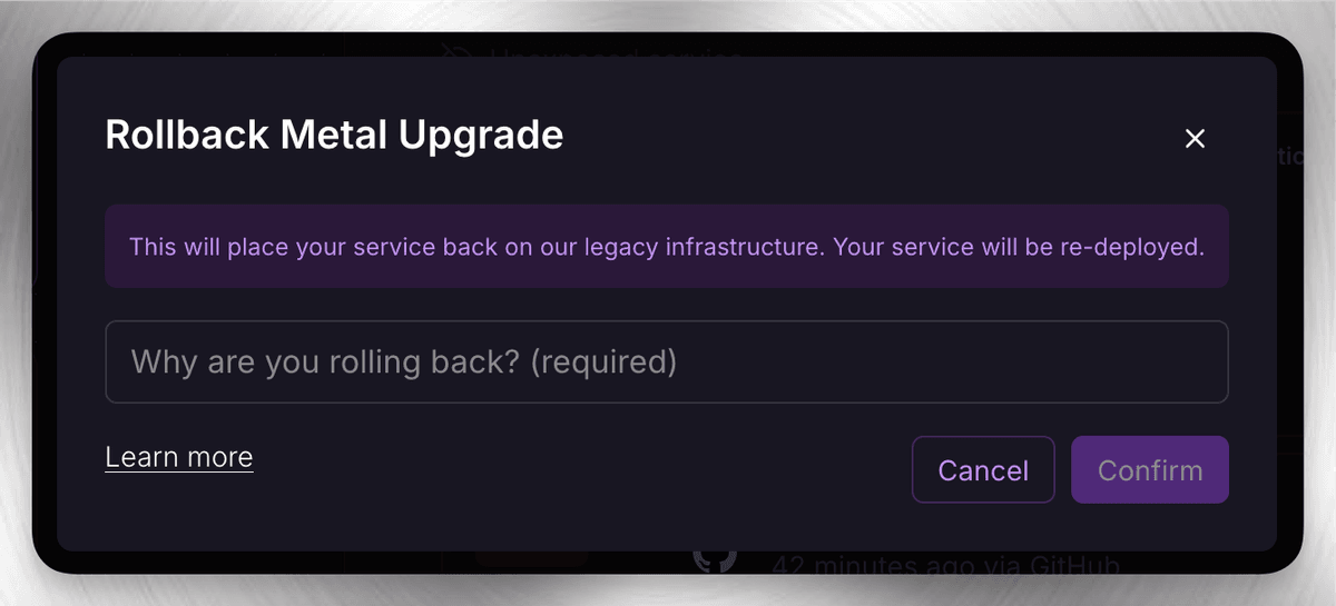 Railway Metal | Railway Docs